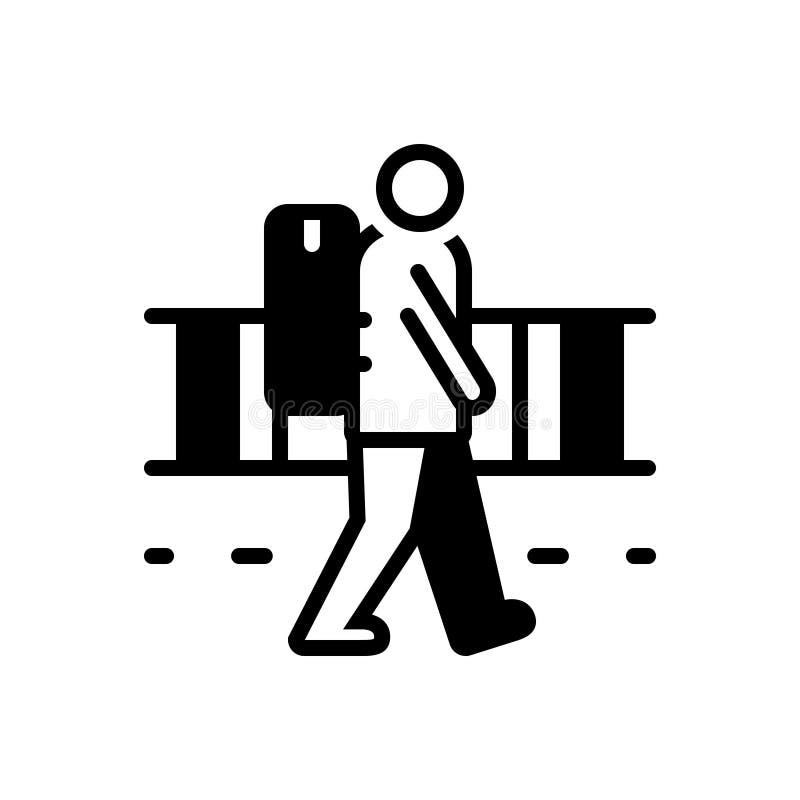 Black Solid Icon for Vagrant, Strolling and Rangy Stock Vector ...