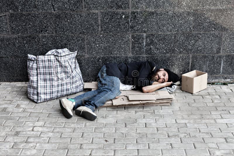 Vagrant on the street stock image. Image of alone, jobless - 76060987