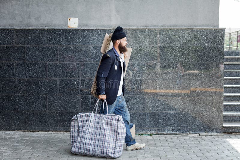 Vagrant on the street stock image. Image of poor, despair - 76422187