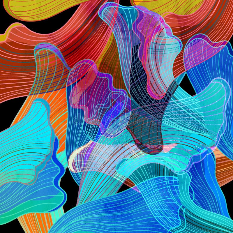 Vague Abstraite De Fond D'aquarelle Illustration Stock - Illustration ...