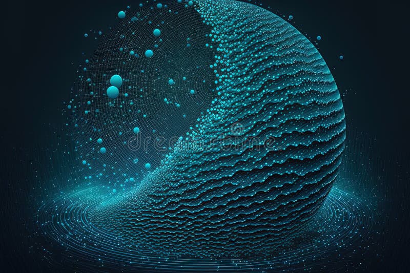 Vague Digital Wave the Background is a Blue Circle. Futuristic Wave ...