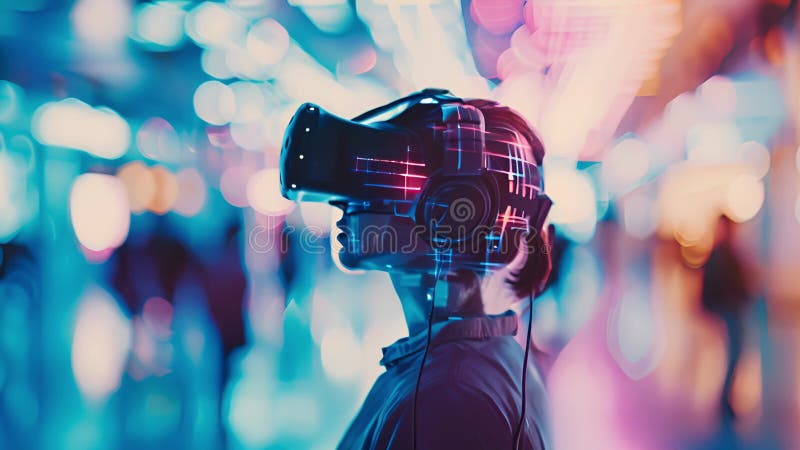 Vague Image of People Exploring Alternate Realities with VR Technolog ...