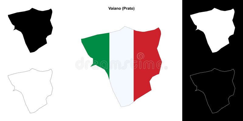 Vaiano outline map stock illustration. Illustration of cartography ...