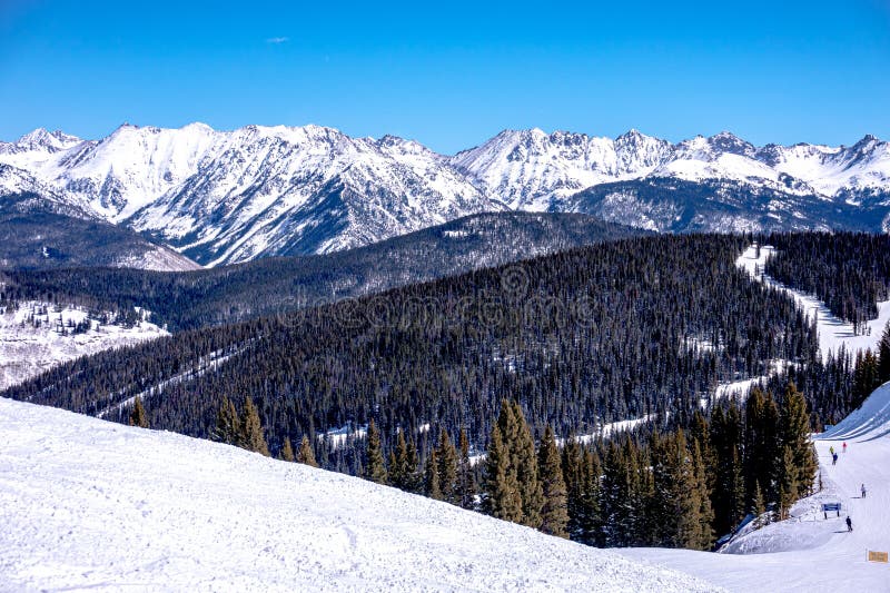 Vail Ski Resort Town and Ski Mountain in Colorado Stock Image - Image ...
