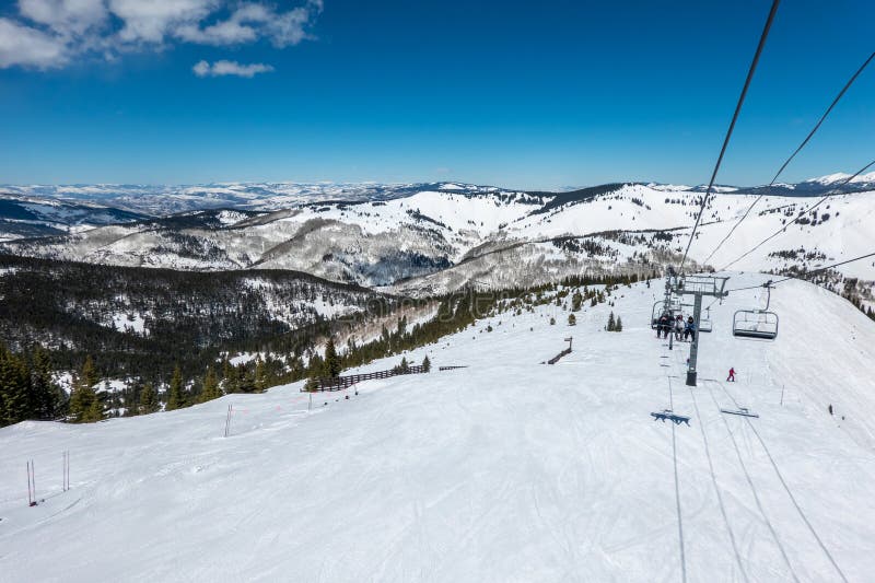 Vail Ski Resort Town and Ski Mountain in Colorado Stock Photo - Image ...