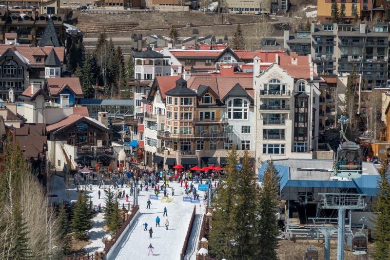 Vail Ski Resort Town and Ski Mountain in Colorado Stock Photo - Image ...