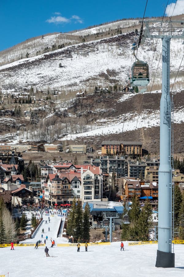 Vail Ski Resort Town and Ski Mountain in Colorado Stock Photo - Image ...