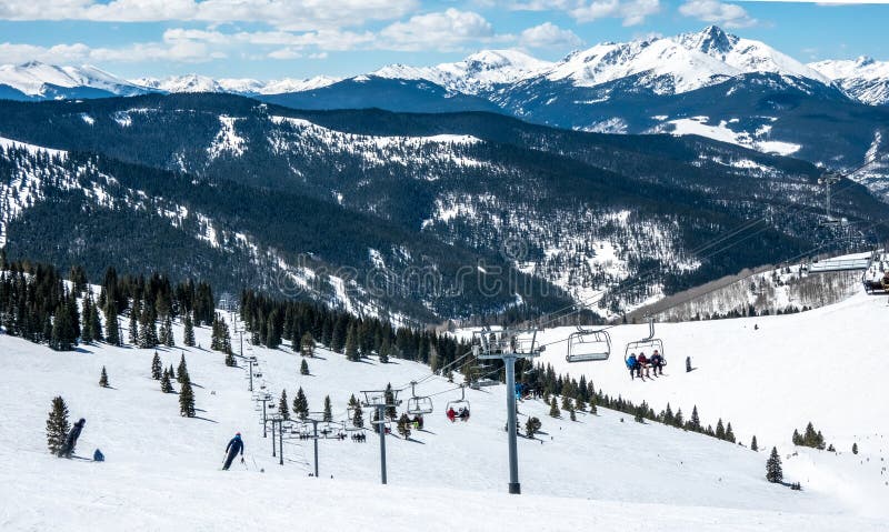 Vail Ski Resort Town and Ski Mountain in Colorado Stock Photo - Image ...