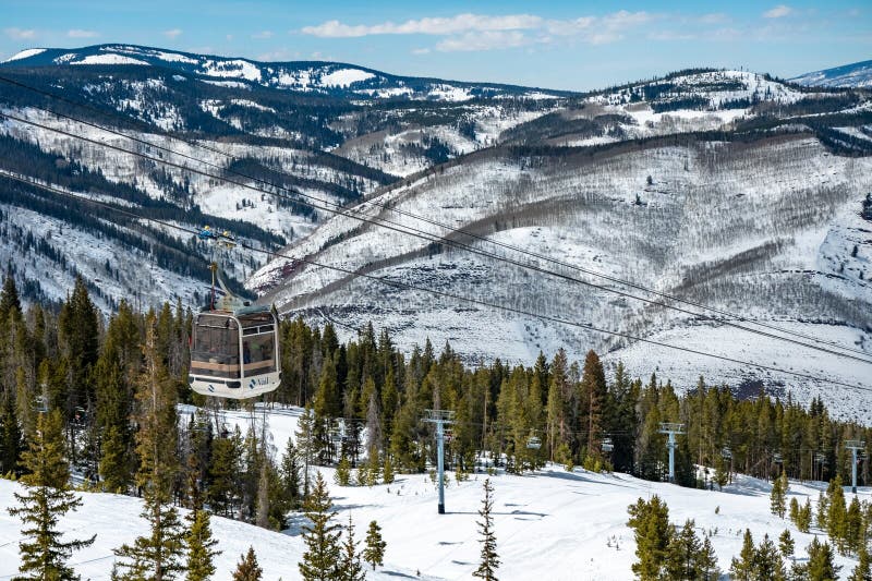 Vail Ski Resort Town and Ski Mountain in Colorado Stock Photo - Image ...