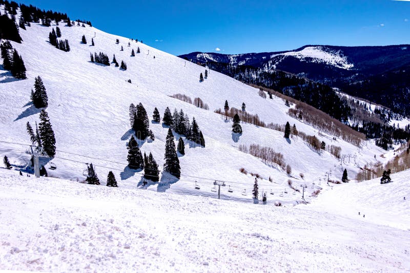 Vail Ski Resort Town and Ski Mountain in Colorado Stock Photo - Image ...