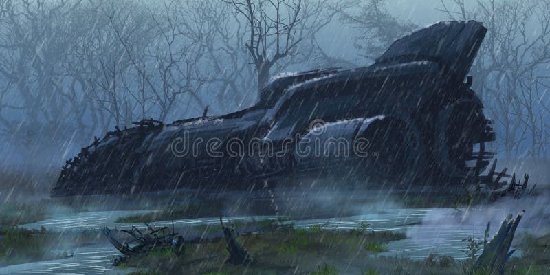 Vaisseau Spatial Tombé En Panne Sur Le Monde étranger Illustration ...