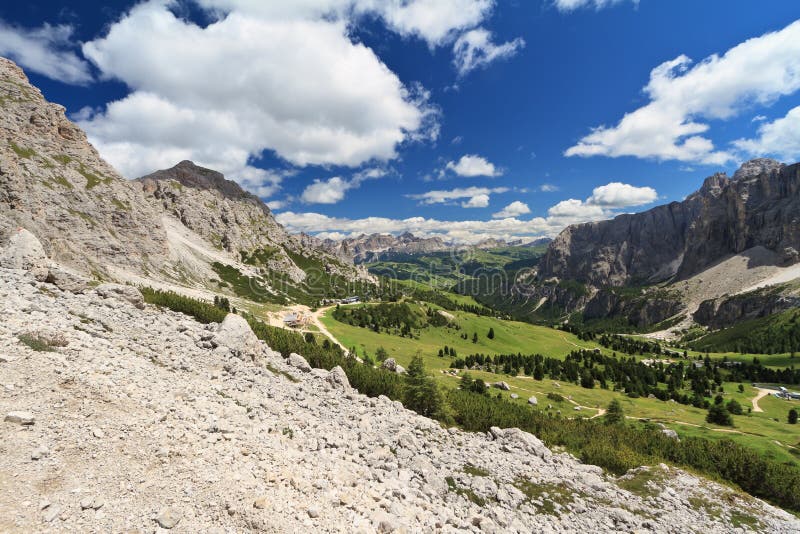 Val Badia from Gardena Pass Stock Image - Image of outdoor, scenery ...
