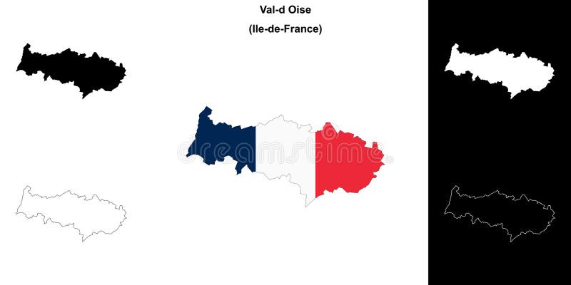 Val-d Oise outline map stock vector. Illustration of territory - 334673895