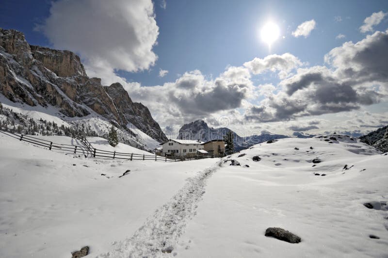Val Gardena valley, Italy stock photo. Image of winter - 9967356