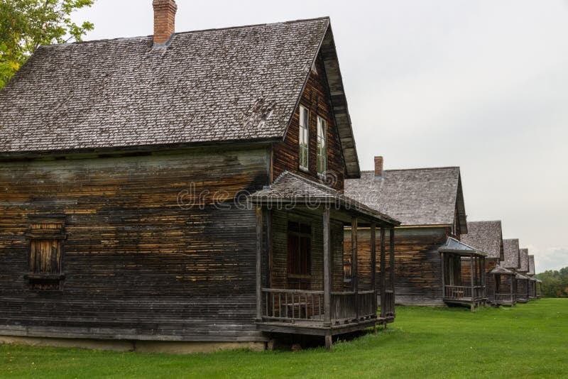 Val Jalbert town stock image. Image of historical, grass - 123543045