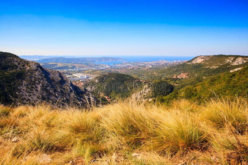 Val Rosandra and Trieste stock image. Image of harbor - 80011735