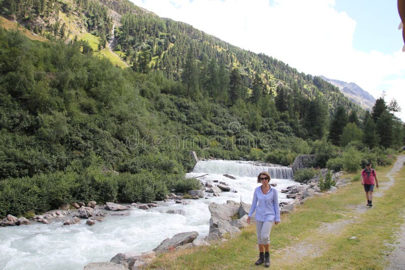 Val roseg trek editorial photo. Image of swiss, hike - 91497441