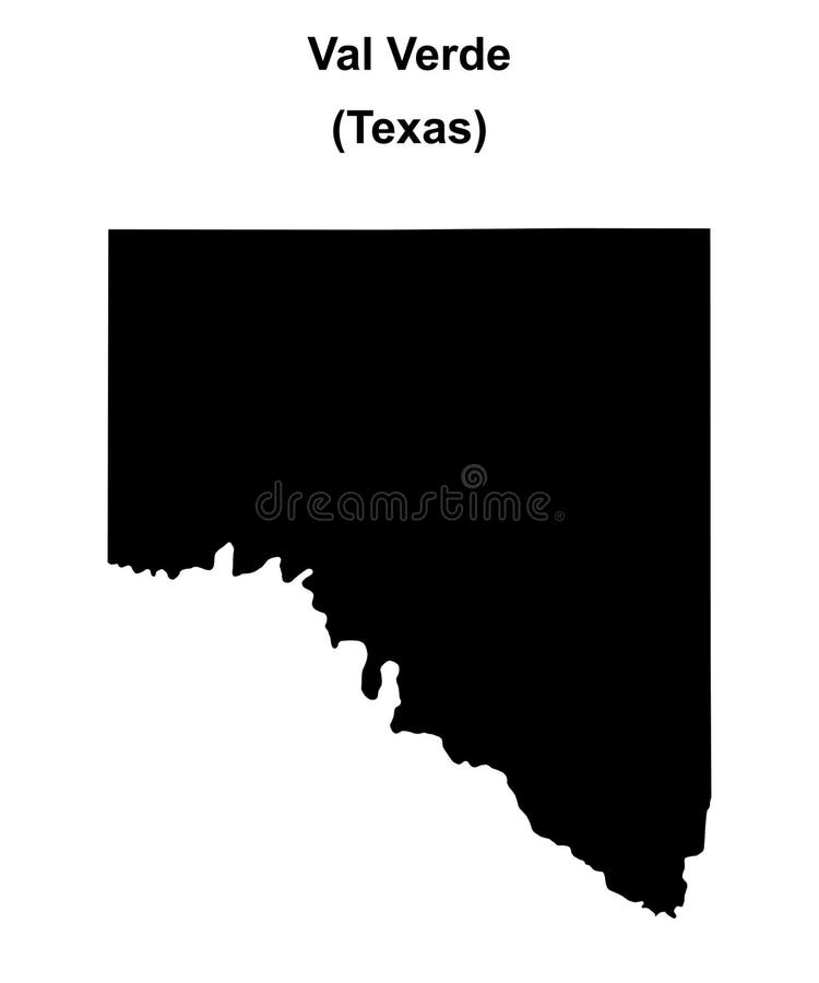 Val Verde outline map stock vector. Illustration of verde - 361794638
