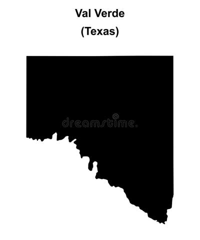 Val Verde outline map stock vector. Illustration of verde - 361794638
