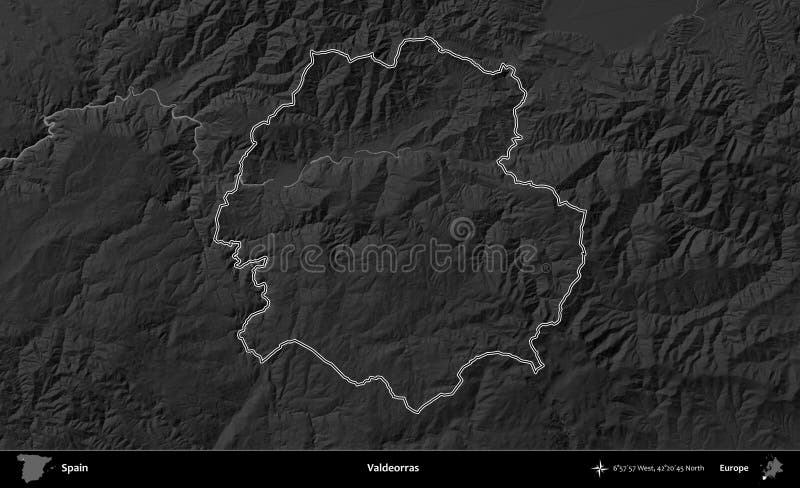 Valdeorras Outlined, Spain. Grayscale Stock Illustration - Illustration ...