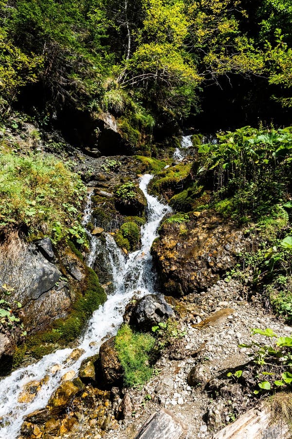 Valea Spumoasa Waterfall from Bucegi Mountains Stock Image - Image of ...