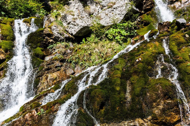 Valea Spumoasa Waterfall from Bucegi Mountains Stock Photo - Image of ...