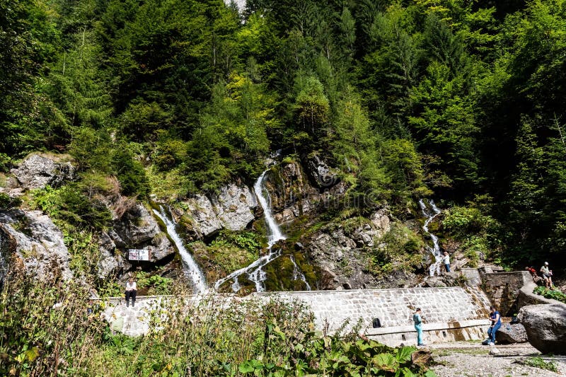 Valea Spumoasa Waterfall from Bucegi Mountains Editorial Photography ...