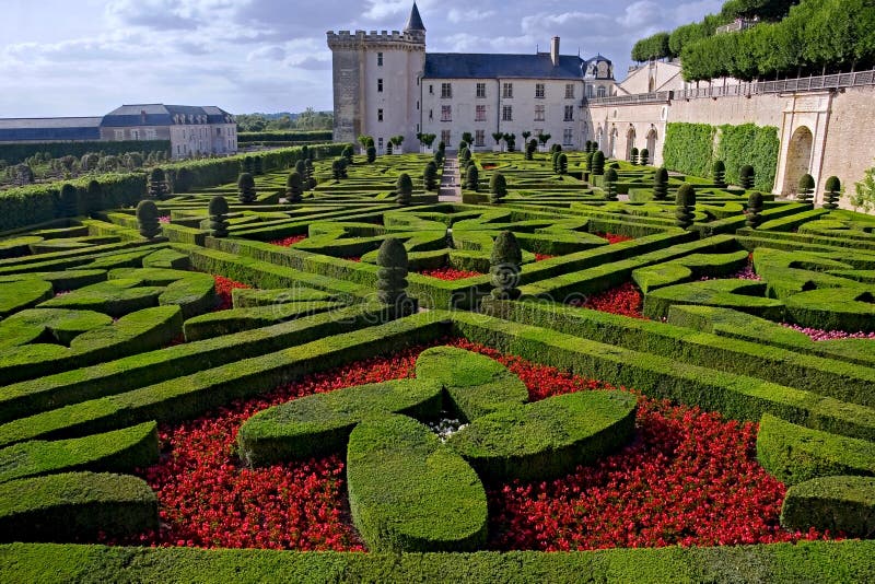 Valencay castle and garden stock photo. Image of boxwood - 12617806