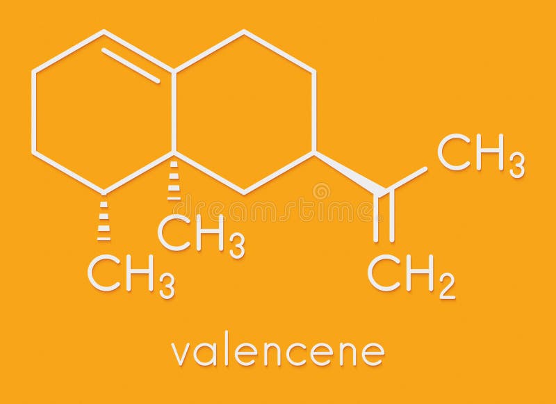 Valencene Citrus Fruit Aroma Molecule. Skeletal Formula. Stock ...