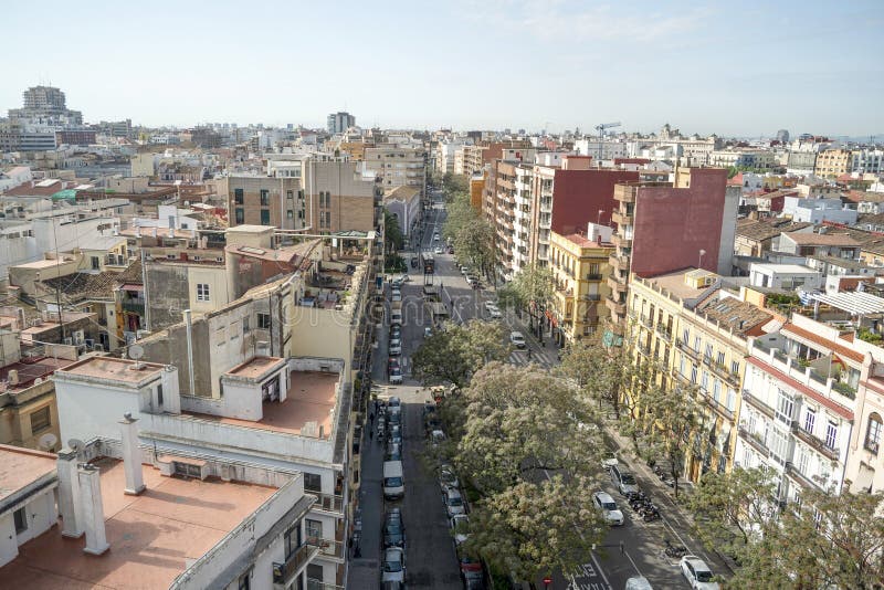 Valencia Aerial View Cityscape from Tower Editorial Image - Image of ...