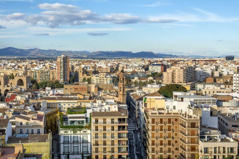 Valencia city aerial view stock photo. Image of house - 85419960