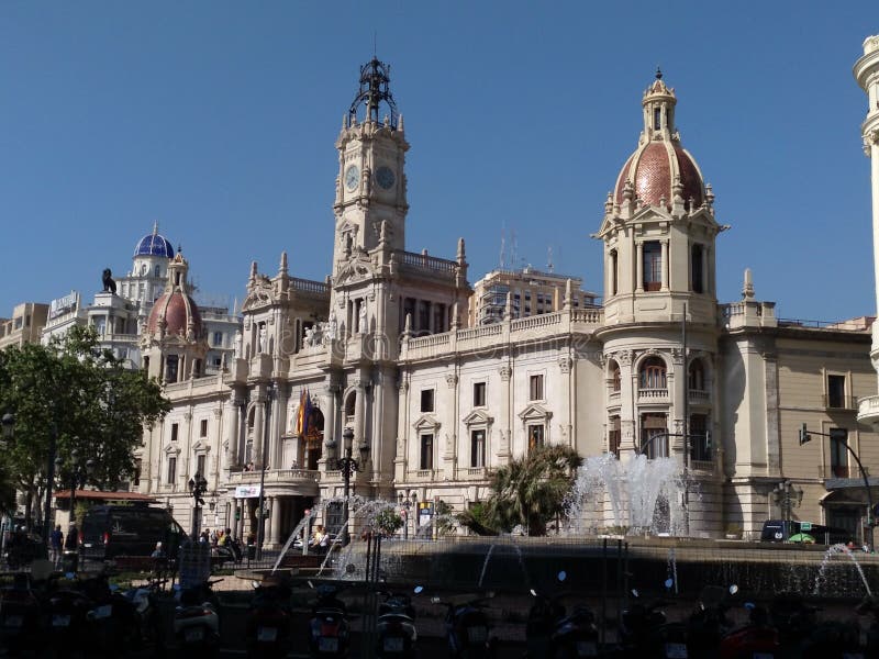 Valencia city Town Hall editorial stock photo. Image of church - 117130108