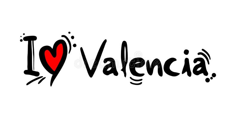 Valencia love message stock vector. Illustration of city - 101782595