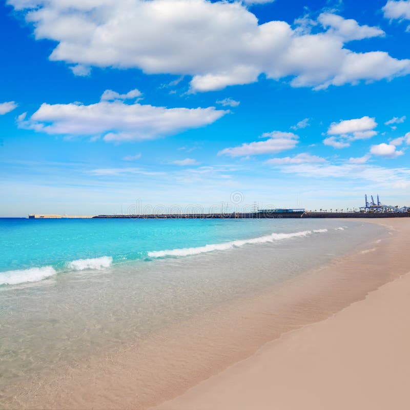 Valencia Malvarrosa-Strand Las-Arenas Spanien Stockbild - Bild von ...