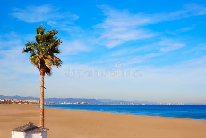 Valencia Malvarrosa-Strand Las-Arenas Spanien Stockbild - Bild von ...