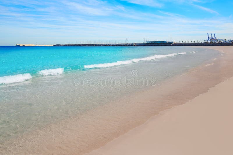 Valencia Malvarrosa-Strand Las-Arenas Spanien Stockbild - Bild von ...