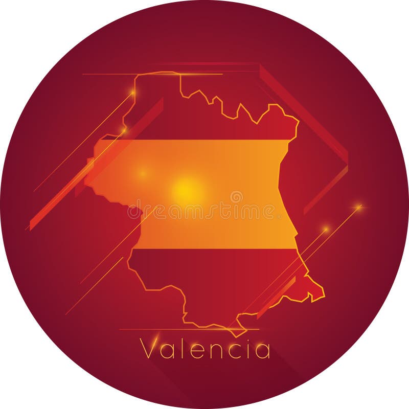 Valencia Map. Vector Illustration Decorative Design Stock Illustration ...