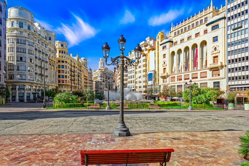 Valencia. Modernisme Plaza of the City Hall Editorial Stock Photo ...