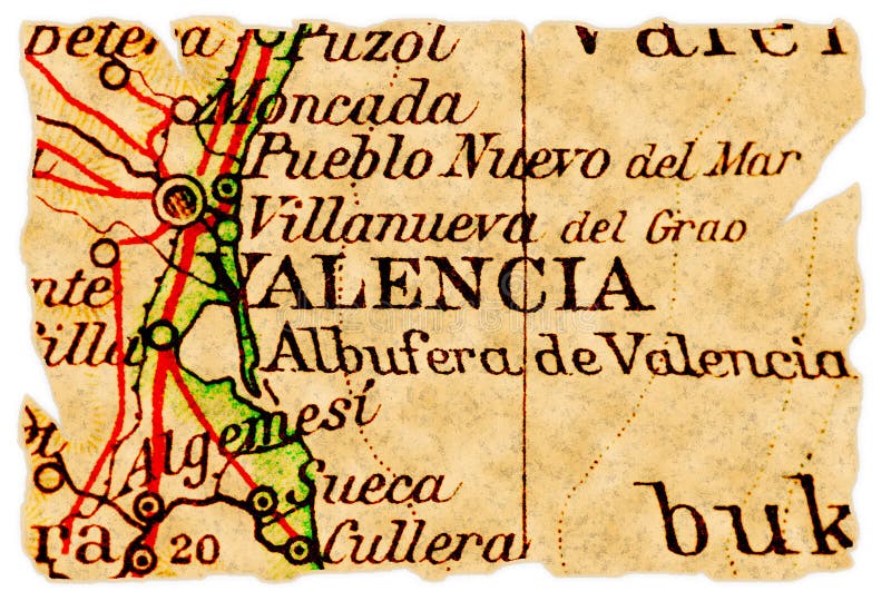 Valencia old map stock image. Image of retro, paper, travel - 16772339