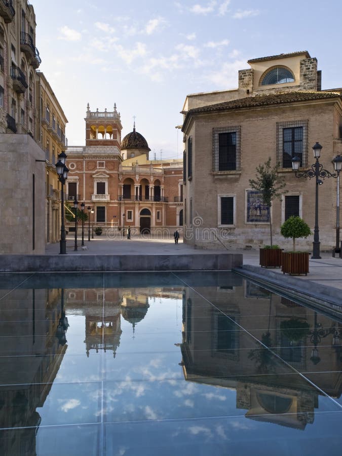 Valencia Old Town stock photo. Image of lamppost, reflected - 12022554