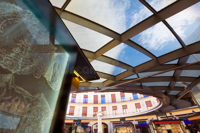 Valencia Plaza Redonda is a Round Square in Spain Stock Image - Image ...