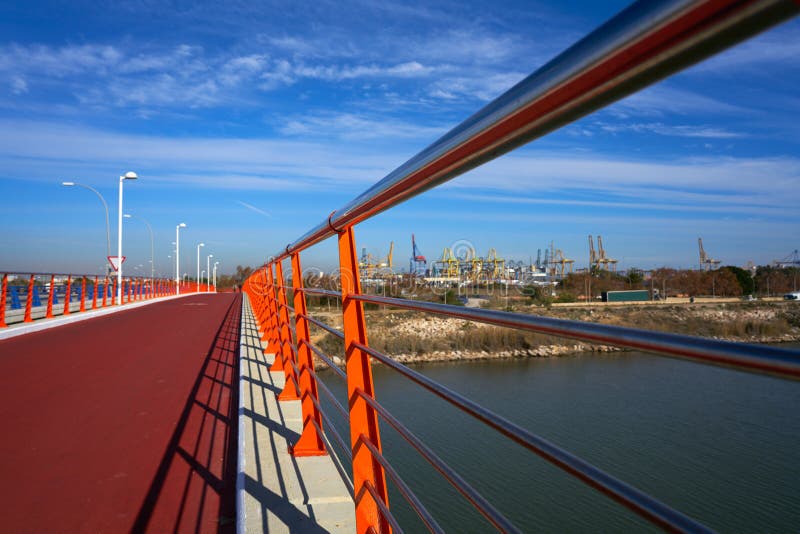 Valencia Port View from Bridge in Pinedo Stock Image - Image of safor ...