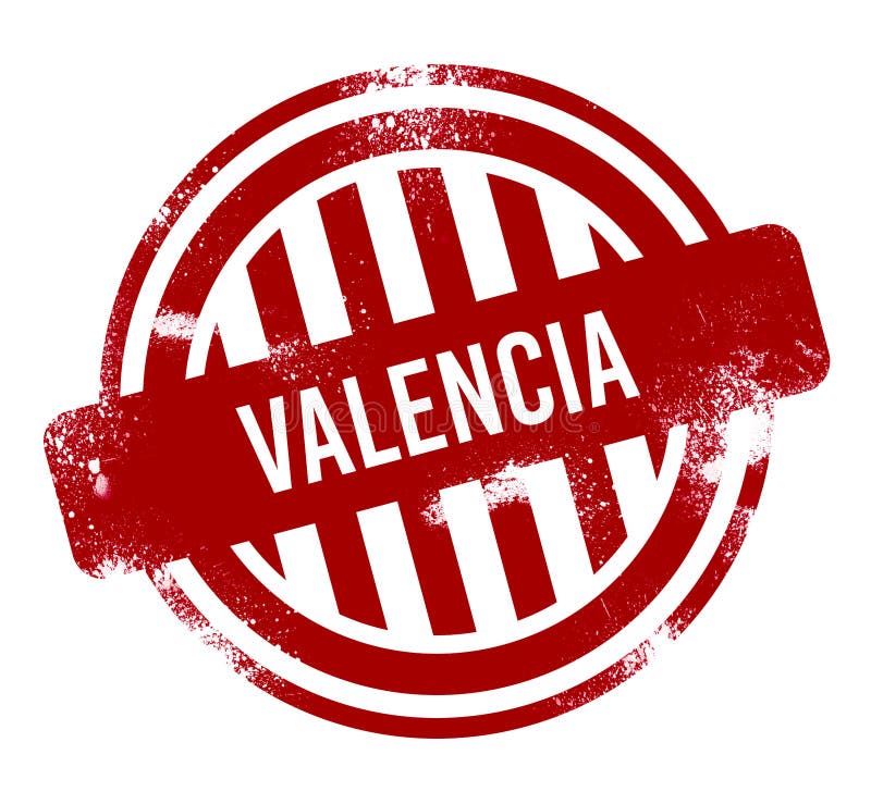 Valencia - Red Grunge Button, Stamp Stock Illustration - Illustration ...
