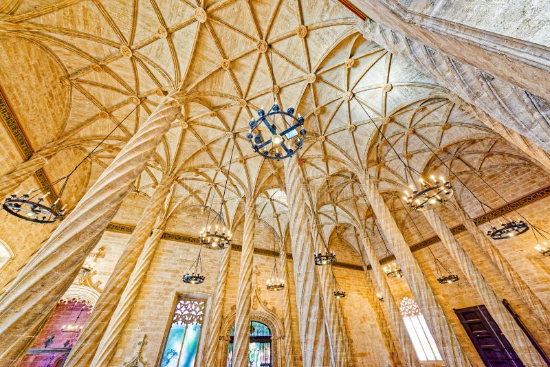 Valencia. Silk Exchange Valencian Gothic-style Building Editorial Photo ...
