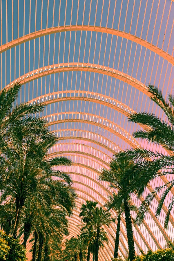Exterior Structure of the Umbracle Modern Building with Its Greenery ...