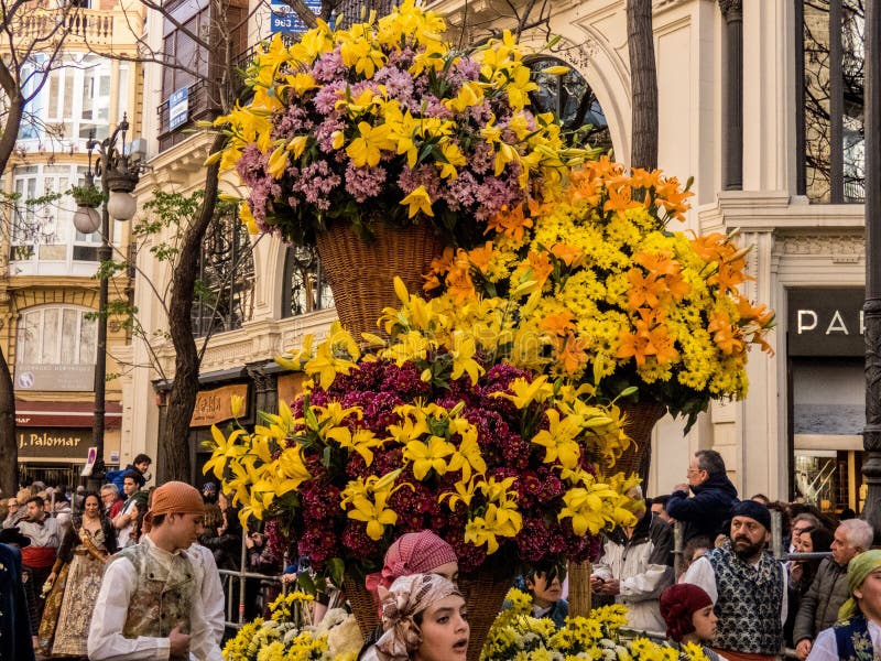 Fallas parade in Valencia. stock photo. Image of folk - 79149782