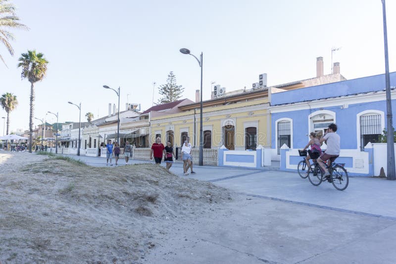 Valencia, Spain,4,7,2015: House on the Beachfront Editorial Stock Image ...
