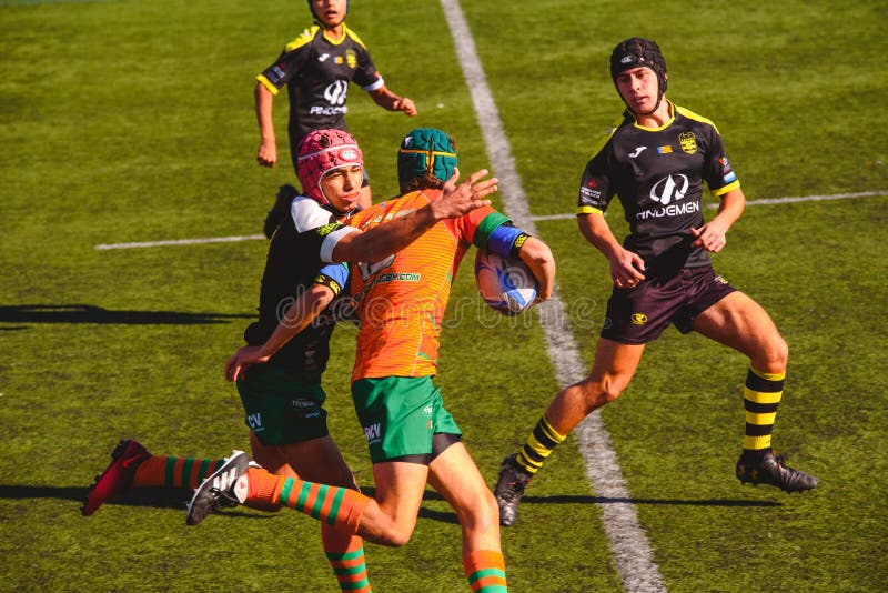 Valencia, Spain - January 14, 2019: Rugby Players during a Match ...