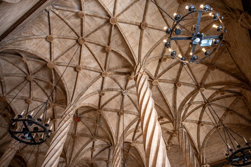 Interior of the Silk Exchange, Valencia Editorial Stock Image - Image ...