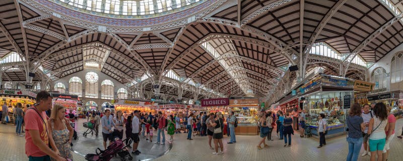 Valencia, Spain - October 11, 2019: Interior of the Central Market in ...